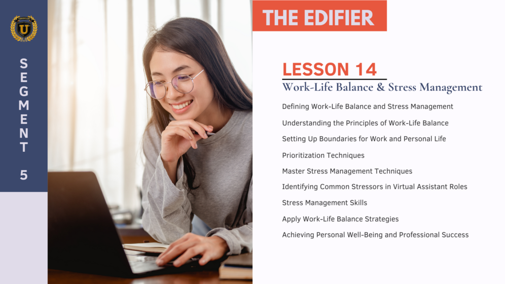 Lesson 14 - Stress Management and Worklife Balance - TaskBullet University